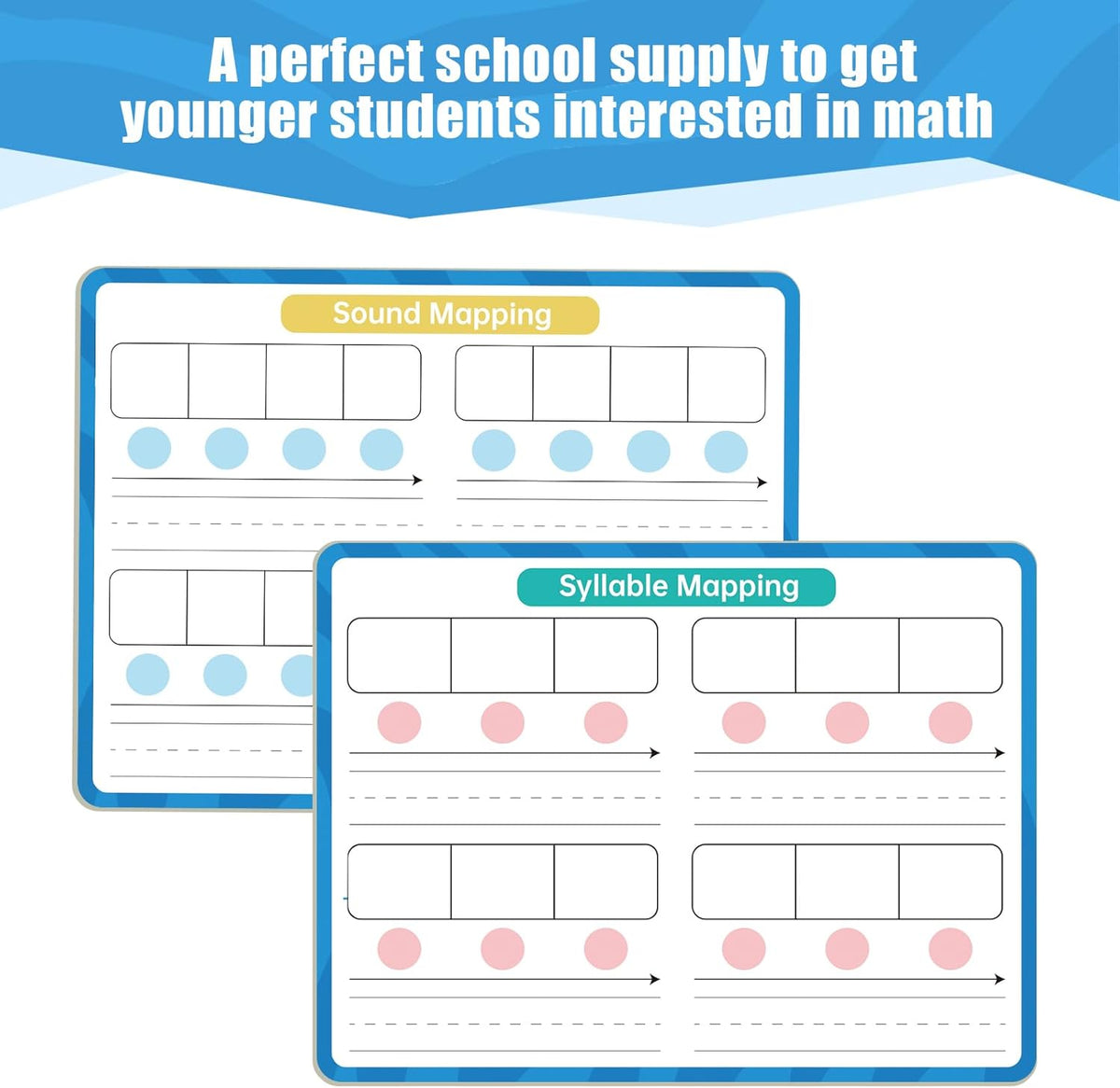 Phonemic Awareness Dry Erase Board,9" x 12" Double Sided Syllable Small ...