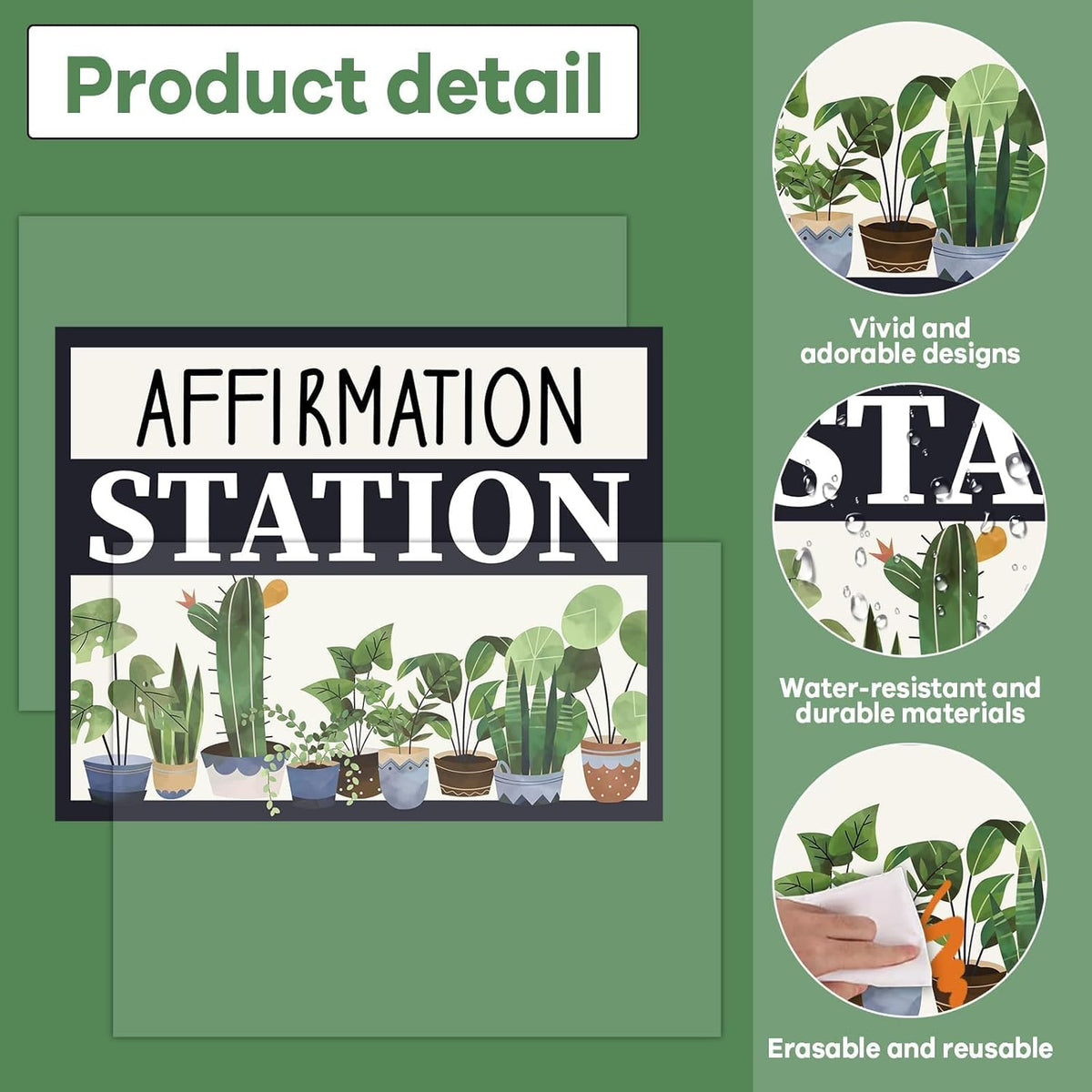 Boho Affirmation Station Bulletin Board Set Boho Plant Bulletin Board ...