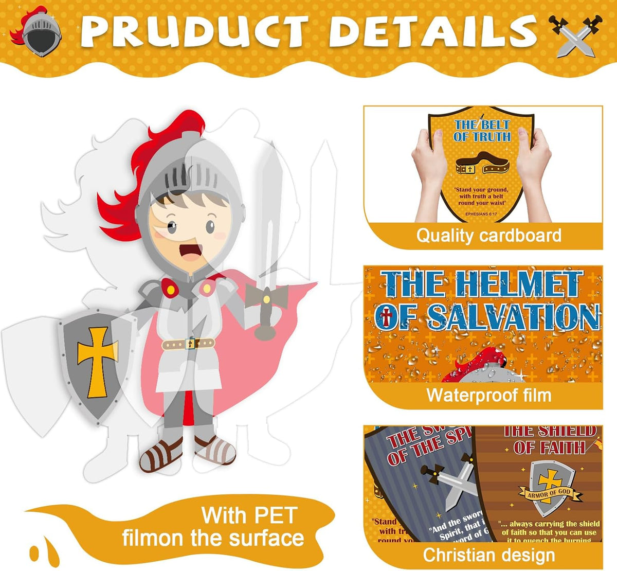 gisgfim Armor of God Bulletin Board Decorations Christian Bible Verse ...