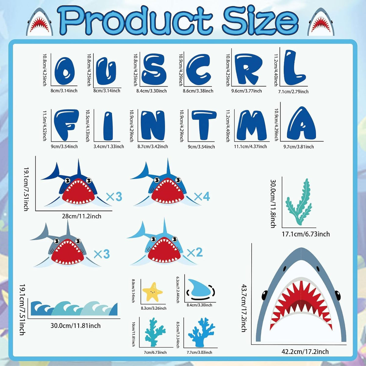 Shark Bulletin Board Kit Under The Sea Classroom Decorations Back to ...