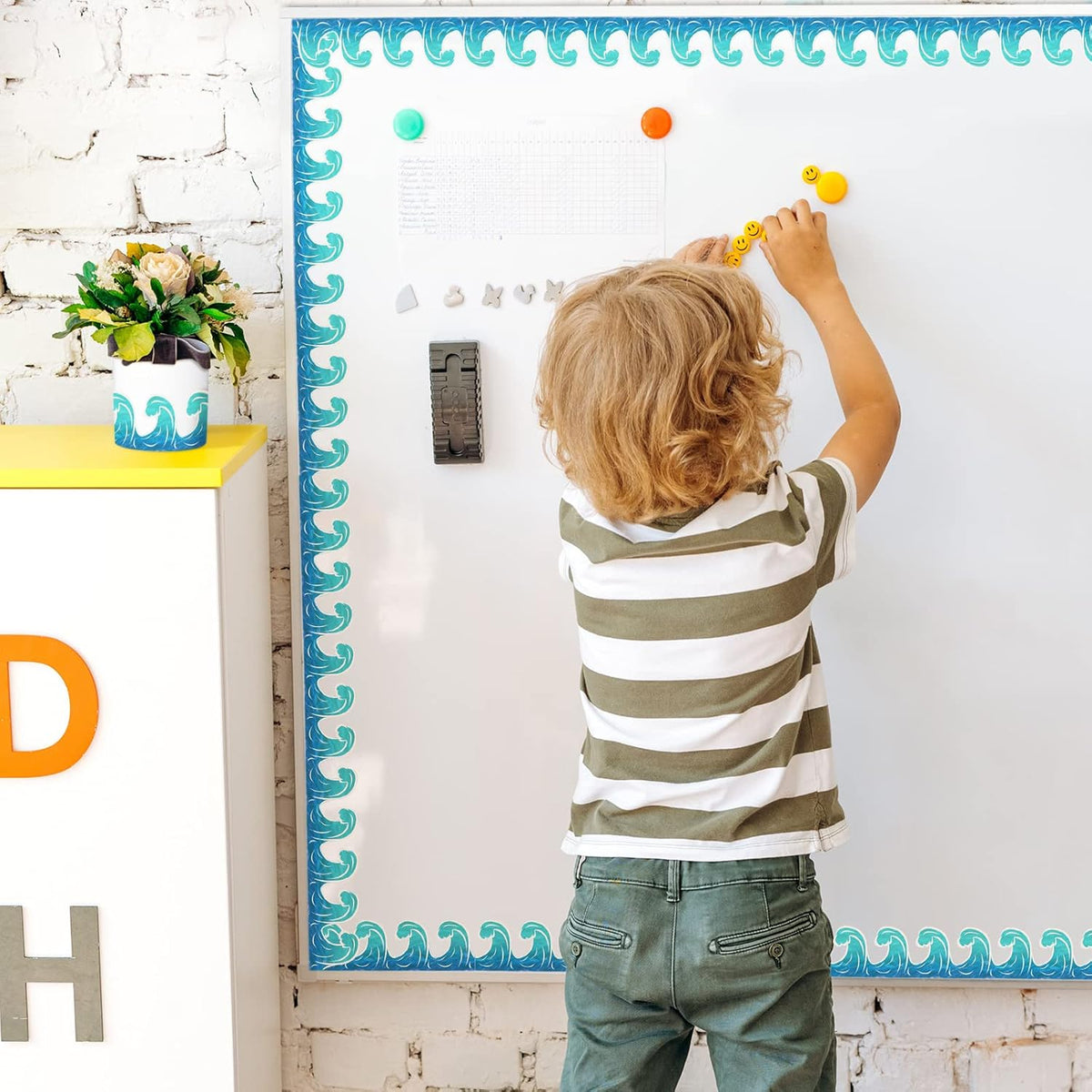 Ocean Waves Bulletin Board Border Trim Paper Self Adhesive Blue ...