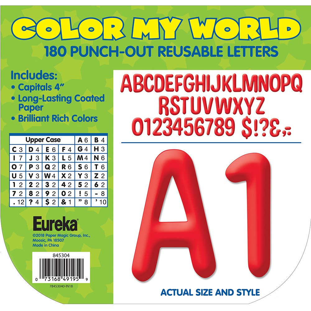 Eureka Red Alphabet and Numbers Bulletin Board and Classroom ...