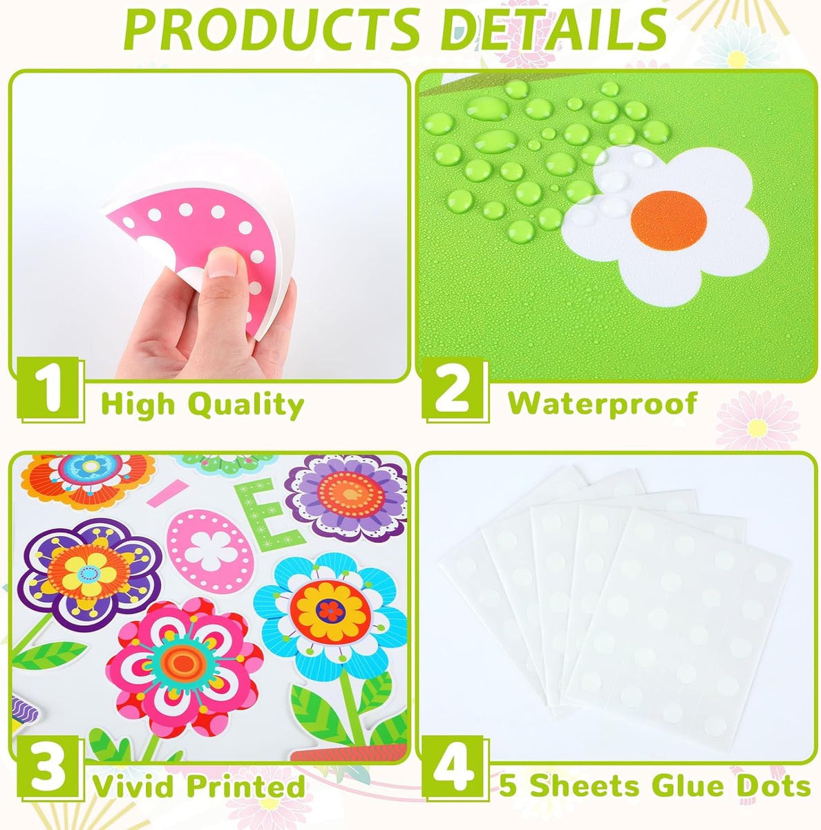 gisgfim Spring Bulletin Board Decorations Set Colorful Floral Borders ...