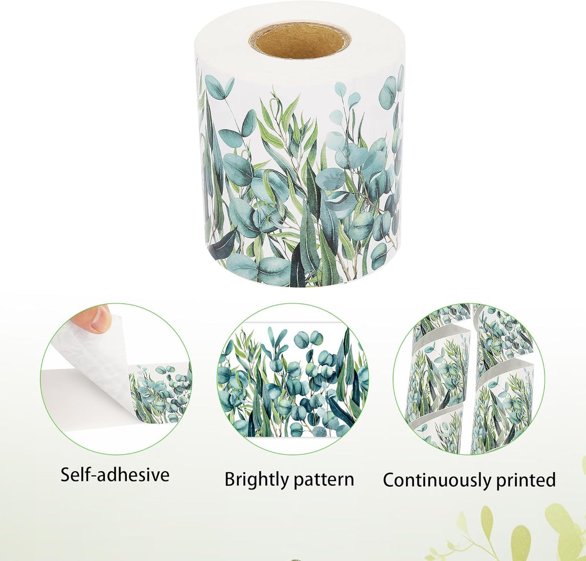 49.2 Ft Eucalyptus Bulletin Board Border, Self-Adhesive Eucalyptus ...