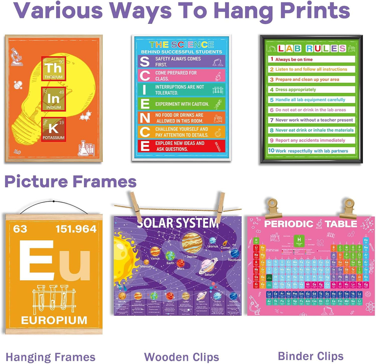 gisgfim 12 Colorful Periodic Table Poster Science Posters for Classroom ...