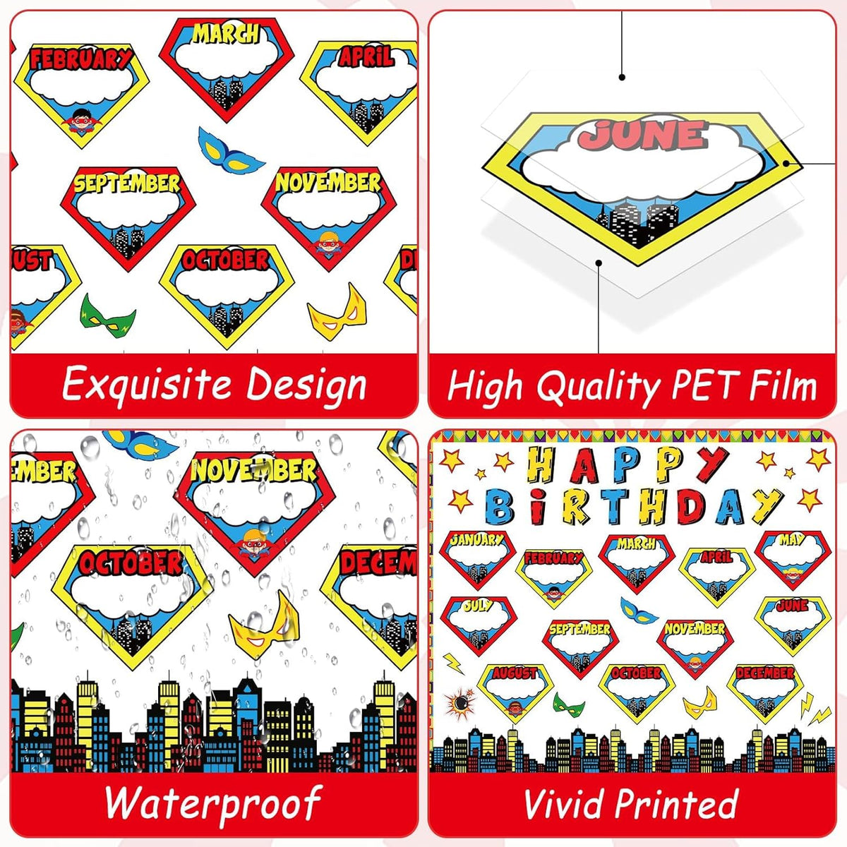 Hero Happy Birthday Bulletin Board Decoration Set Hero Birthday ...