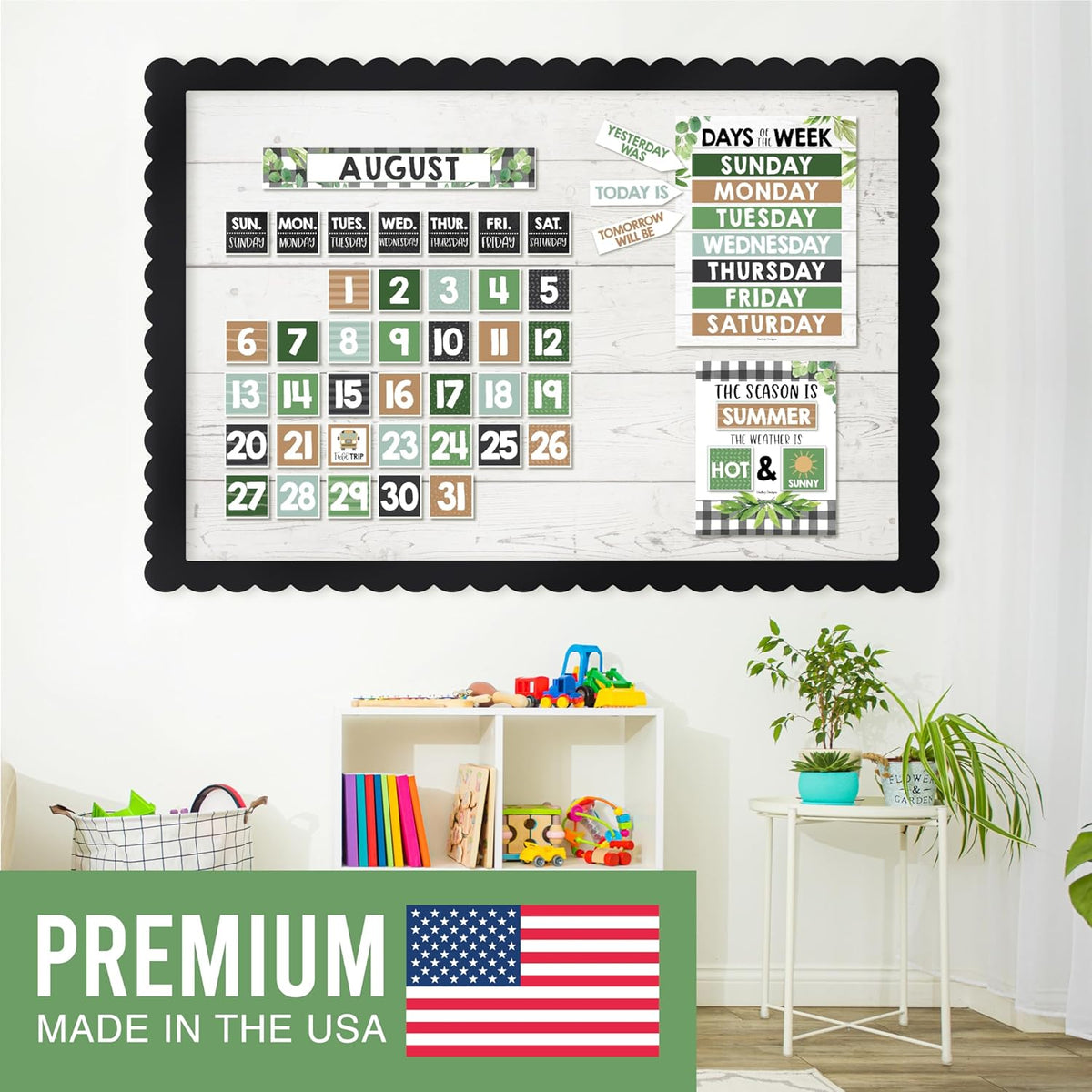 Hadley Designs Farmhouse Classroom Calendar Set Bulletin Board Sets For ...