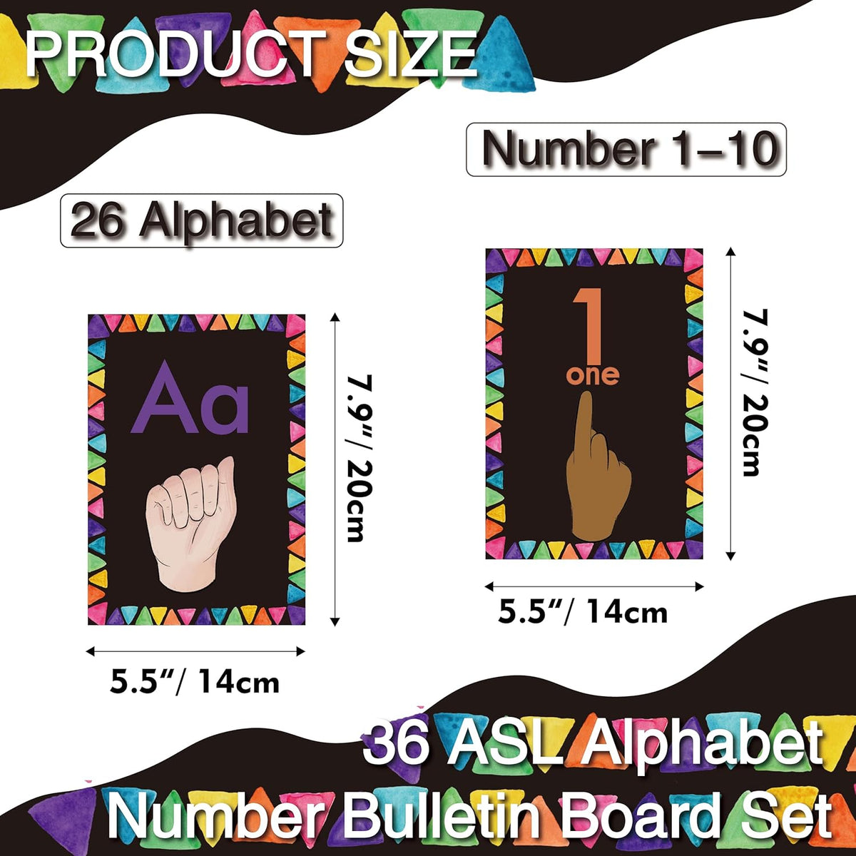 Sign Language Bulletin Board Letters - 36 ASL Alphabet Learning ABC ...