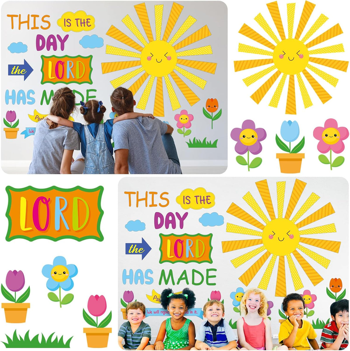 150 Pcs Religious Classroom Bulletin Board Sets Sunday School Lord ...