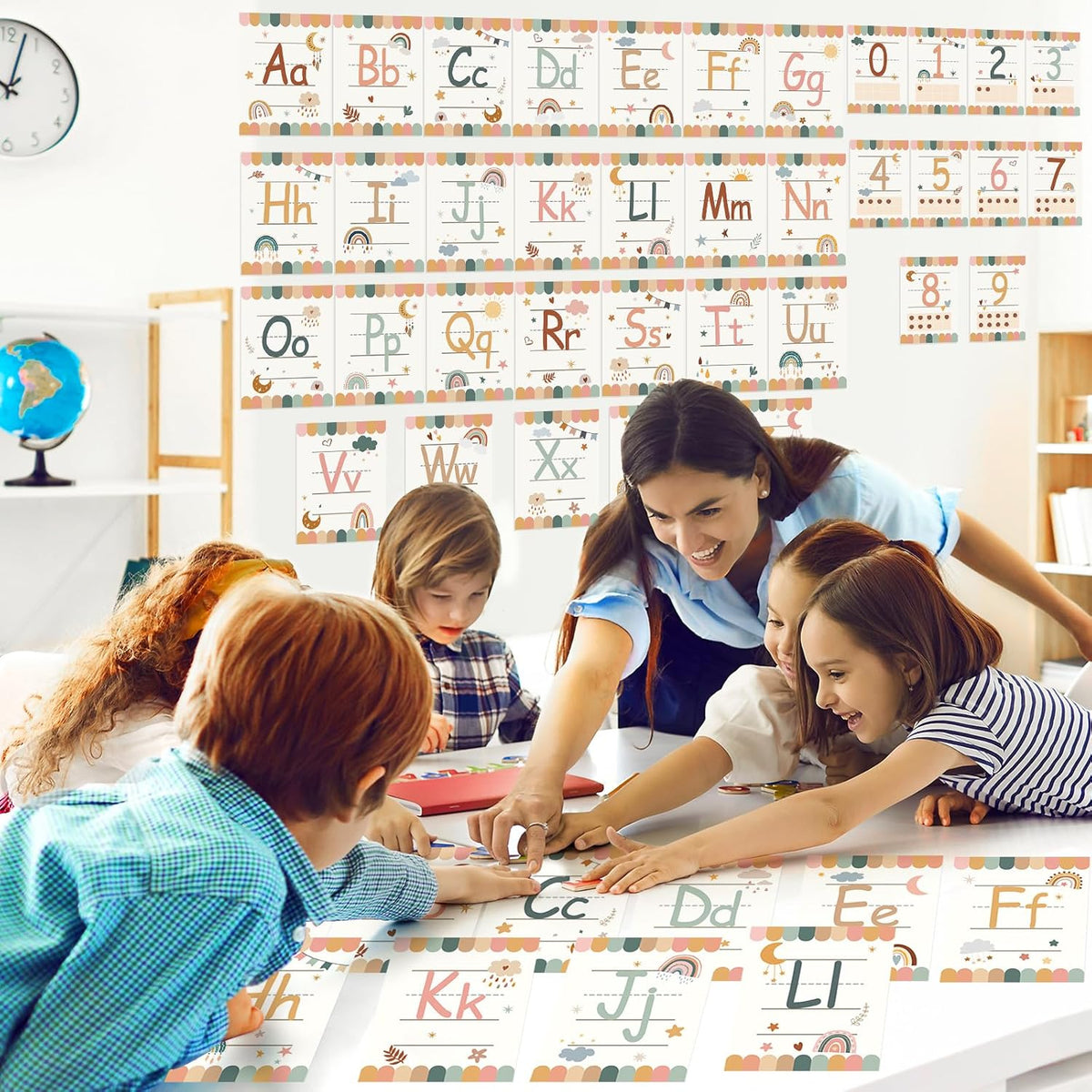 36 Pieces Alphabet Bulletin Board Set, Number ABC Posters for Classroom ...