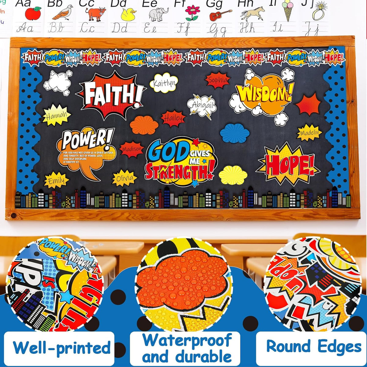 Religious Hero Bulletin Board Set, Super Theme Hero Jesus Religious ...