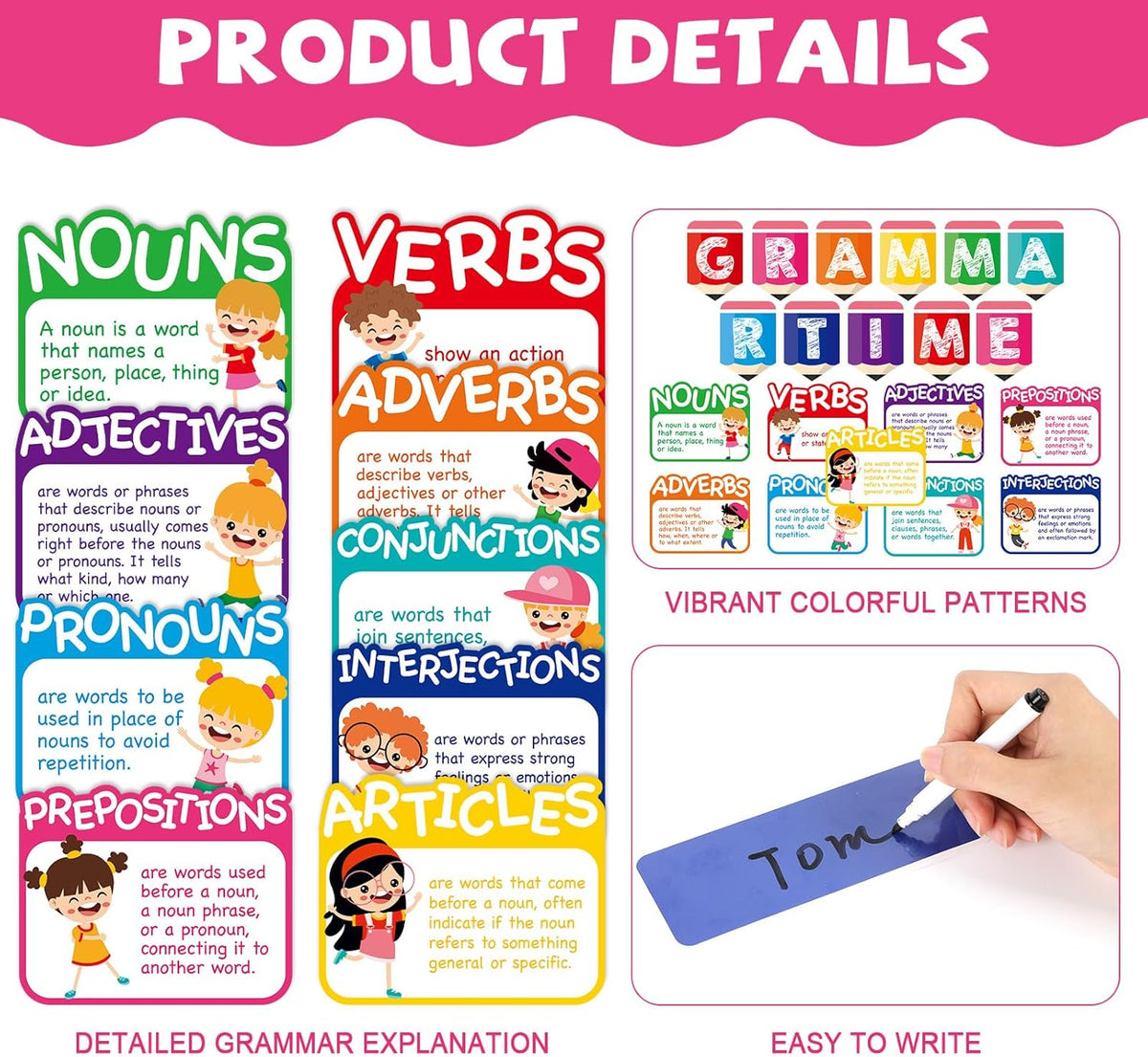 gisgfim Grammar Wall Bulletin Board Set Parts of Speech Poster ...