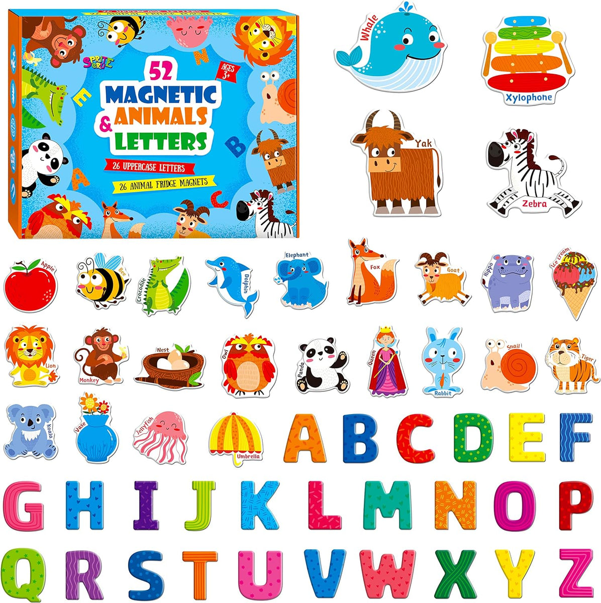 Large Magnetic Letters and Animals, Educational Learning Tool for Kids ...