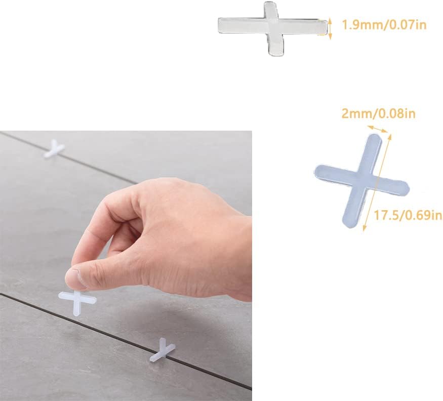 2000 Pack Tile Spacers 1/12'' 2mm Gaps Ceramic Wall Floor Tile Spacer ...
