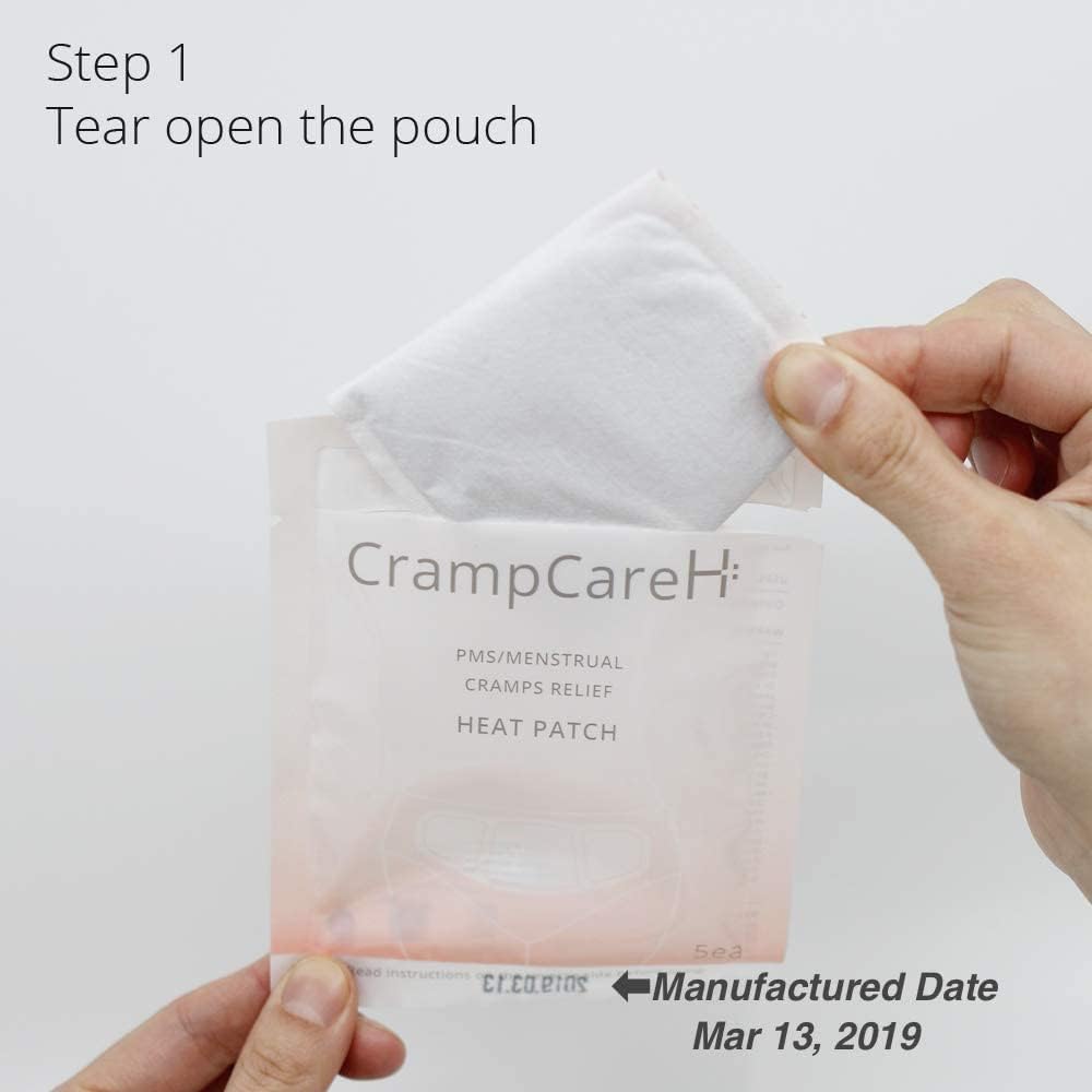 (5 Patches) CrampCareH PMS/Menstrual Cramps Relief Heat Patch with Wide ...