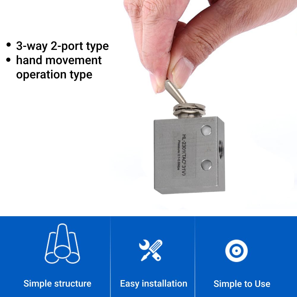 HL2301 3 Position 2 Port Toggle Switch Pneumatic Mechanical Valve ...