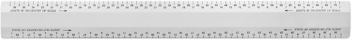 Alumicolor Architect 12 inch Bevel Ruler w/Joist/Truss Scale for ...