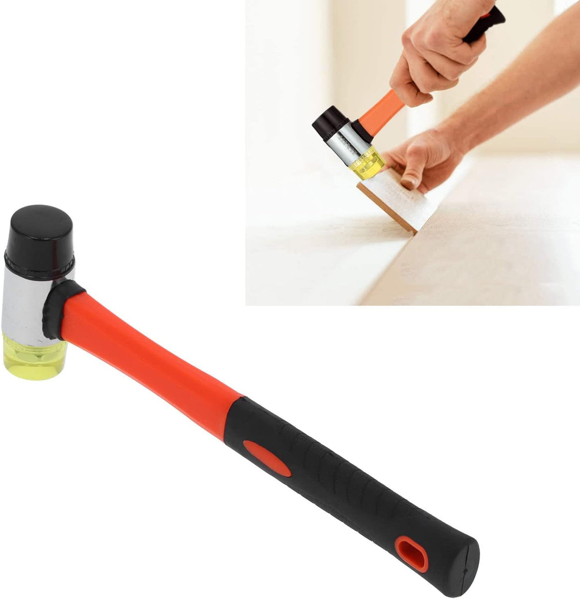 Rubber Mallet Hammer Double Faced Soft Mallet 40mm Diameter with 10.4 ...