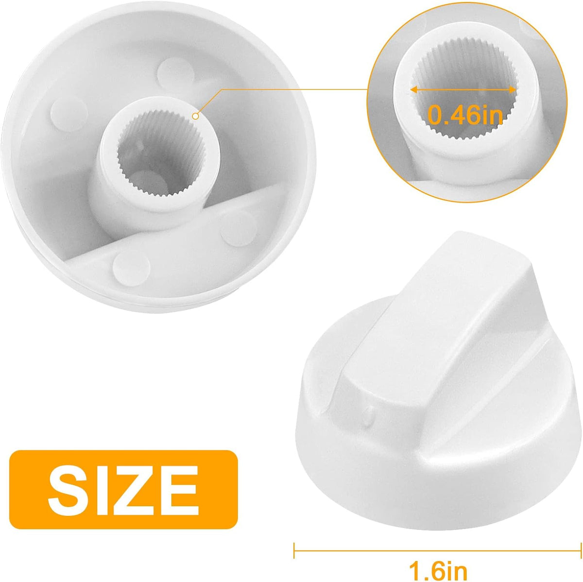 AMI PARTS Universal White Control Knobs with 12 Adapters 4-Pack Univer ...