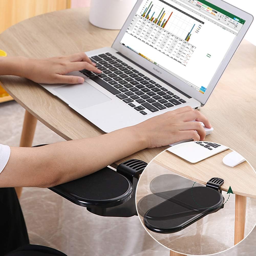 Ergonomic Desk Clamp On Mouse Platform Extension Attachable Elbow Arm ...