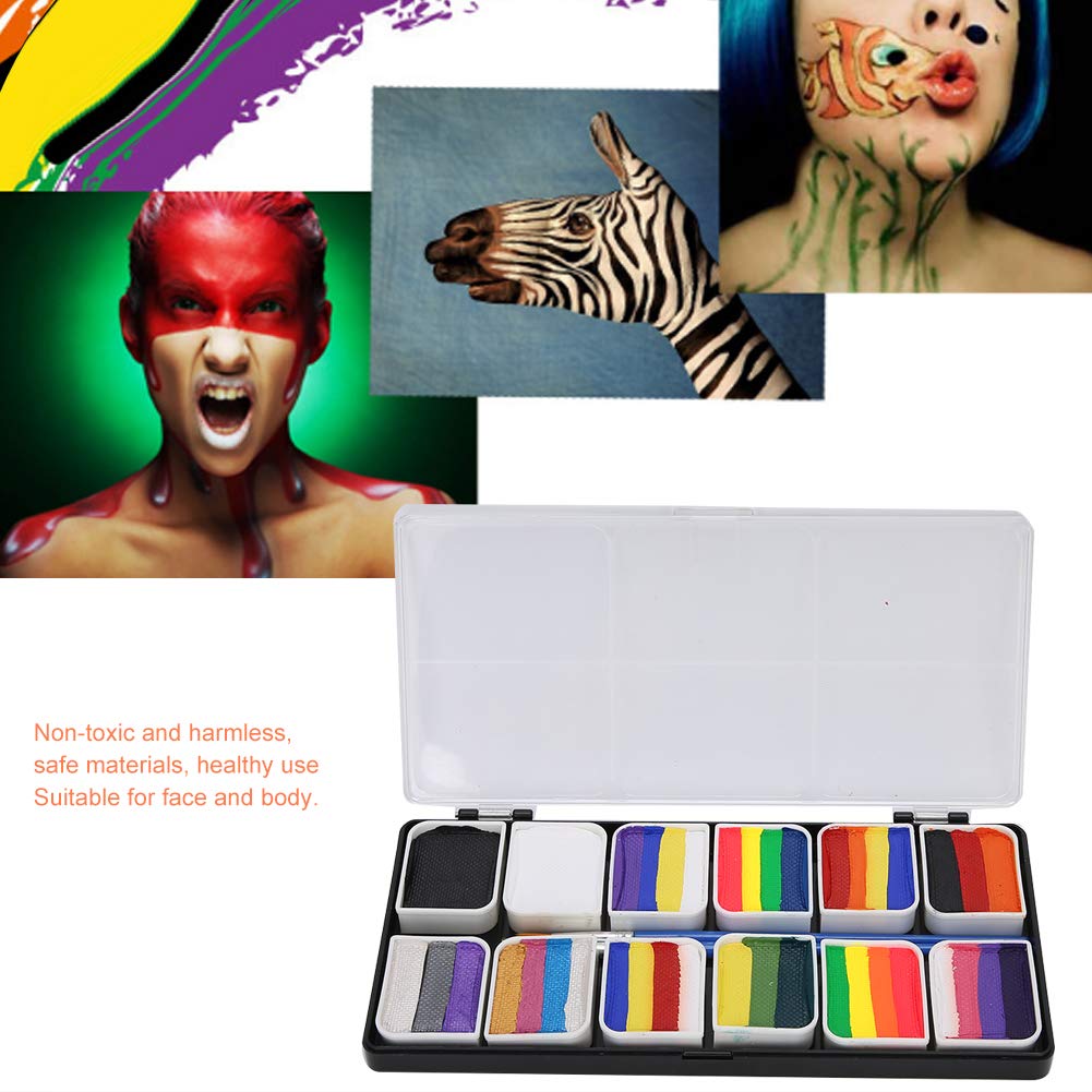 Rainbow Face Paint Split Cake Body Painting Professional 12 Colors Face ...
