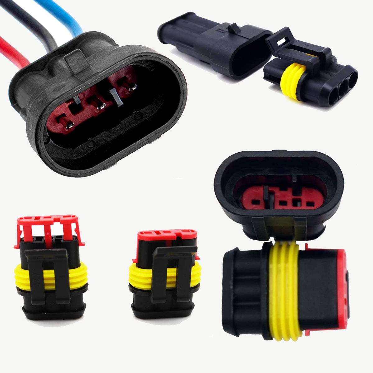 20 Kits 3 Pin Connector Automotive Electrical Connectors Quick Connect ...