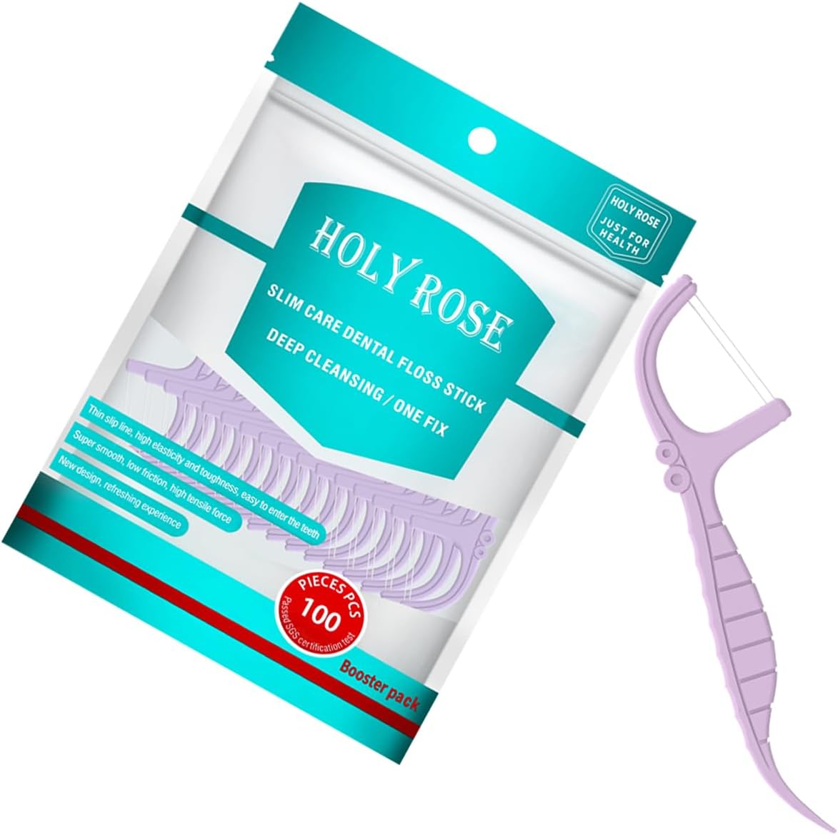 Holy Rose Portable Dental Floss Picks Dispenser - 220 Count Twin-Line ...