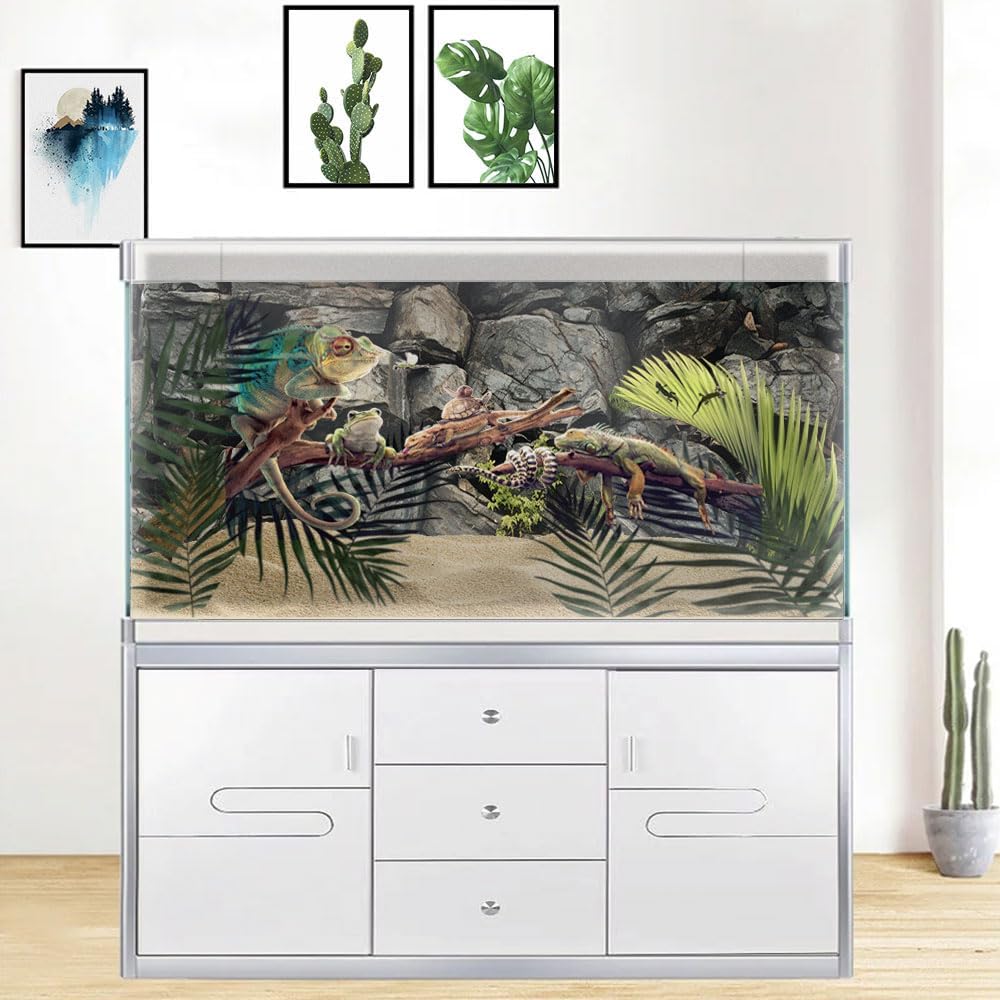48X18IN Stone Aquarium Background, Rock Fish Tank Background, Natural ...