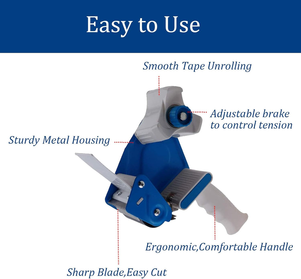 Packing Tape Dispenser Gun, 2 Inch Tape Gun Dispenser with 1 Roll ...