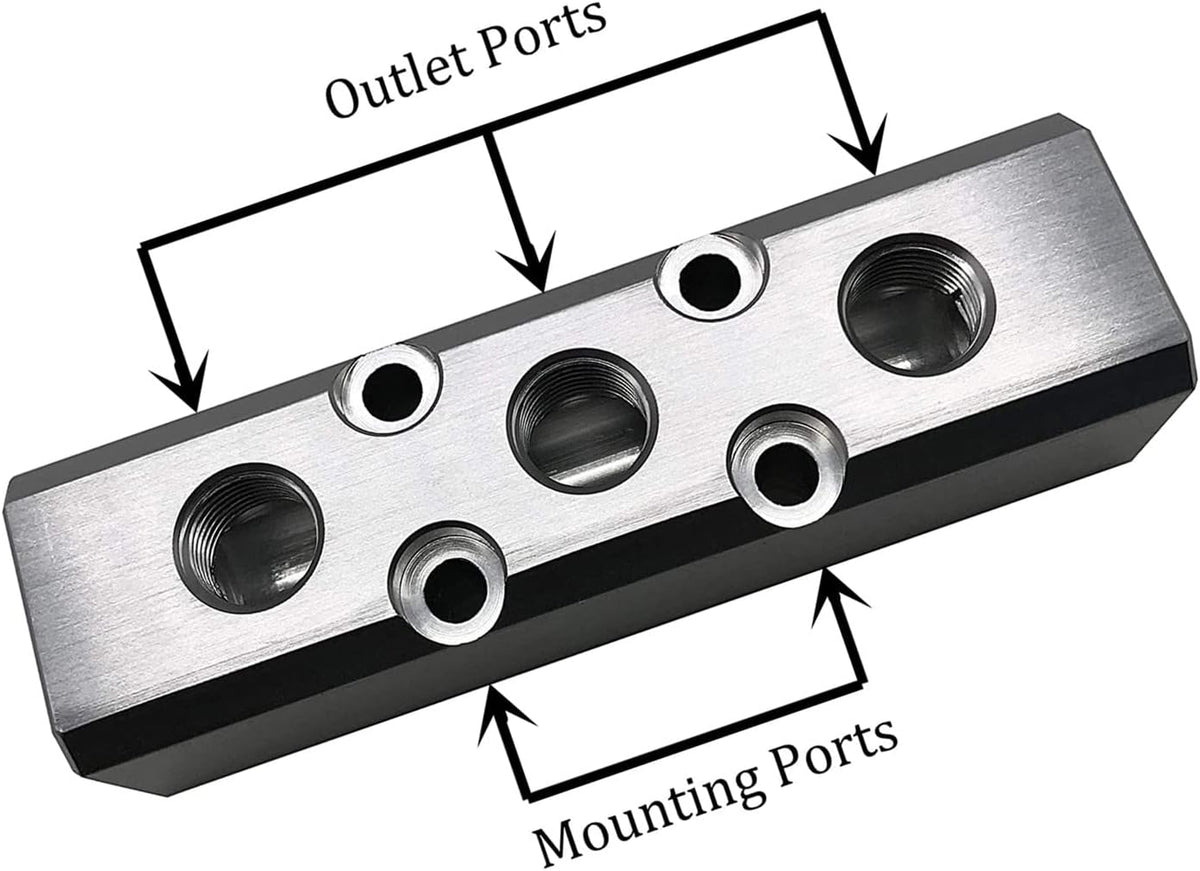 3 Way Pneumatic Manifold Air Distribution Block, Compressed Air ...