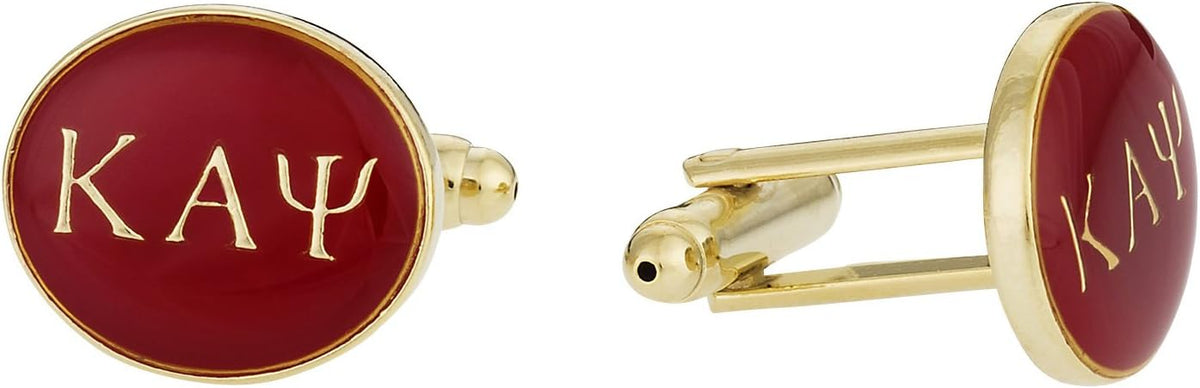Gold Kappa Alpha Psi Fraternity Cuff Links with Hard-Sided Presentation ...
