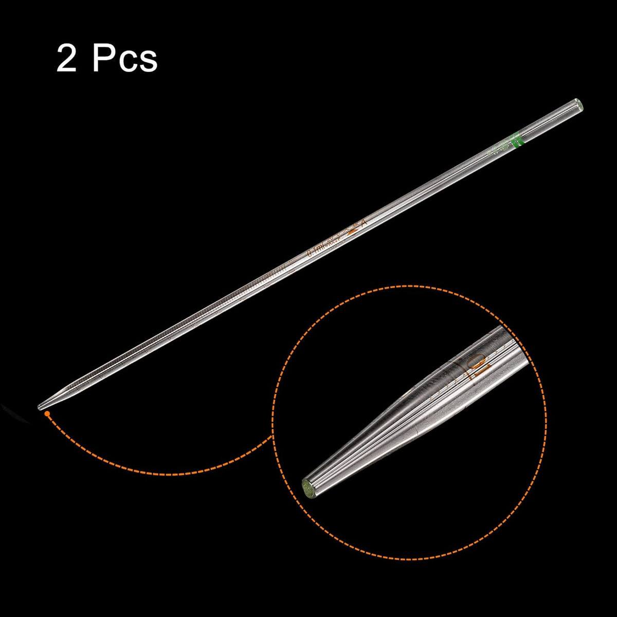 PATIKIL Graduated Dropper Pipettes, 2 Pcs 0.1ml Reusable Borosilicate ...