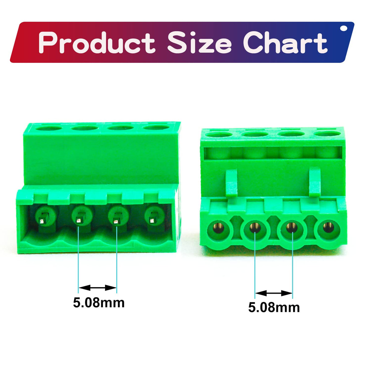 10 Set 5.08mm 4 Pin Male & Female Phoenix Type Connector No Soldering ...