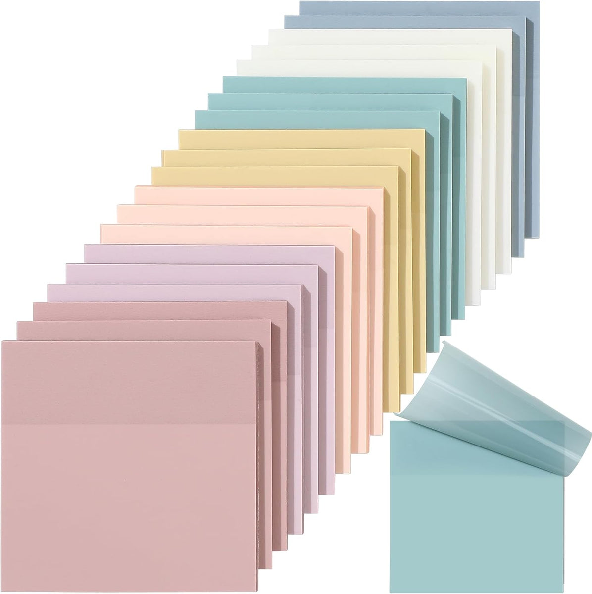 [1000 Sheets] Transparent Sticky Notes, 3x3 inch Pastel Color Clear ...