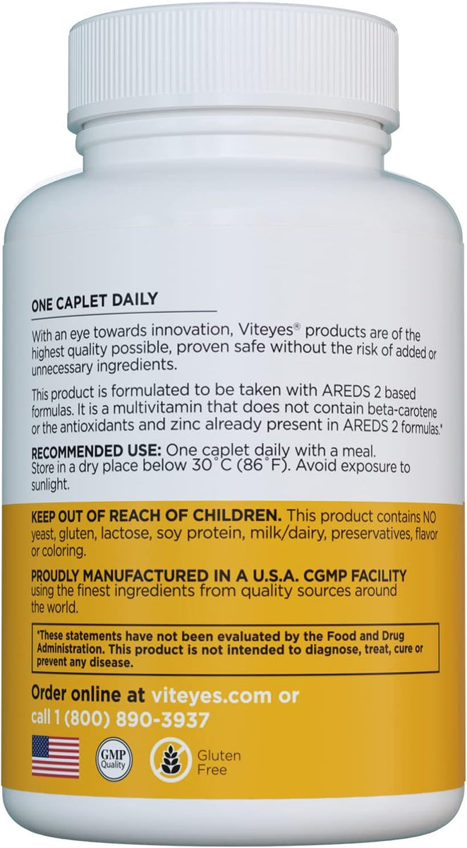 Viteyes Classic AREDS 2 Companion Beta-Carotene Free Multivitamin ...