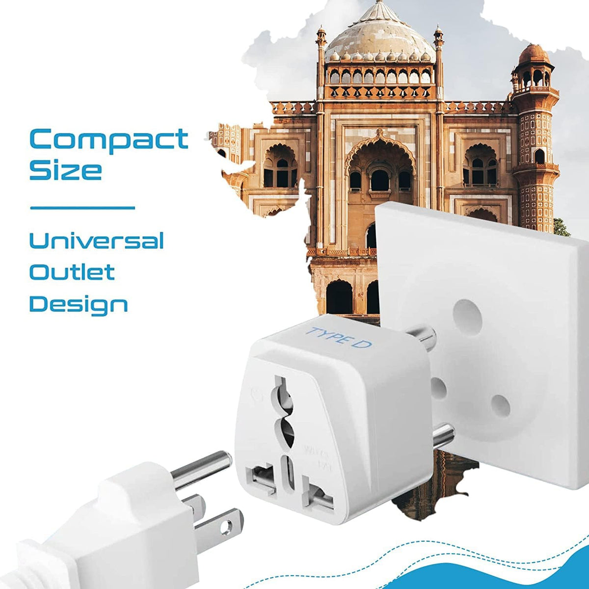 Ceptics India Travel Plug Adapter (Type D) for Pakistan, Nepal ...