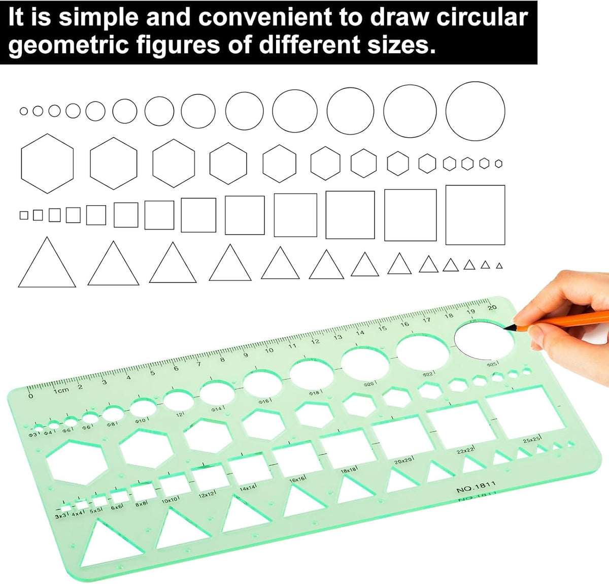 Circle Template & Geometric Drawings Templates Scale Drafting Stencils ...