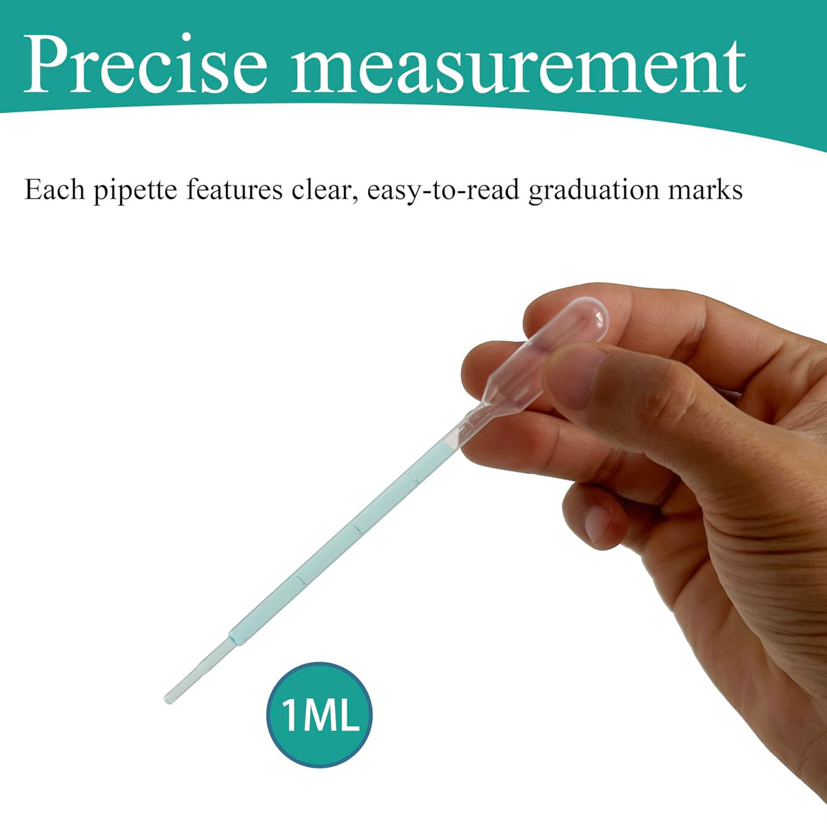 Transfer Pipettes, 100 Pack Clear Plastic Disposable Liquid Droppers ...