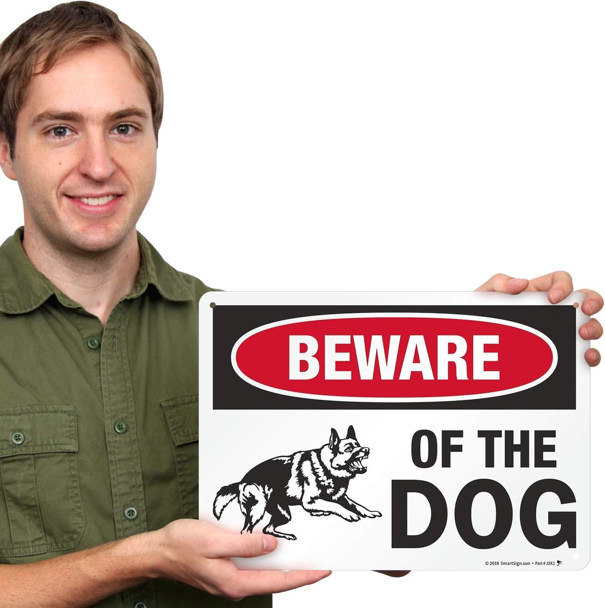 SmartSign Beware of Dog Sign - German Shepherd Signs for Fence/Wall ...