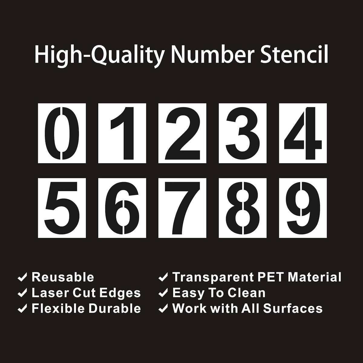 2 Inch Number Stencils Set Plastic Number Stencils Reusable Digital ...
