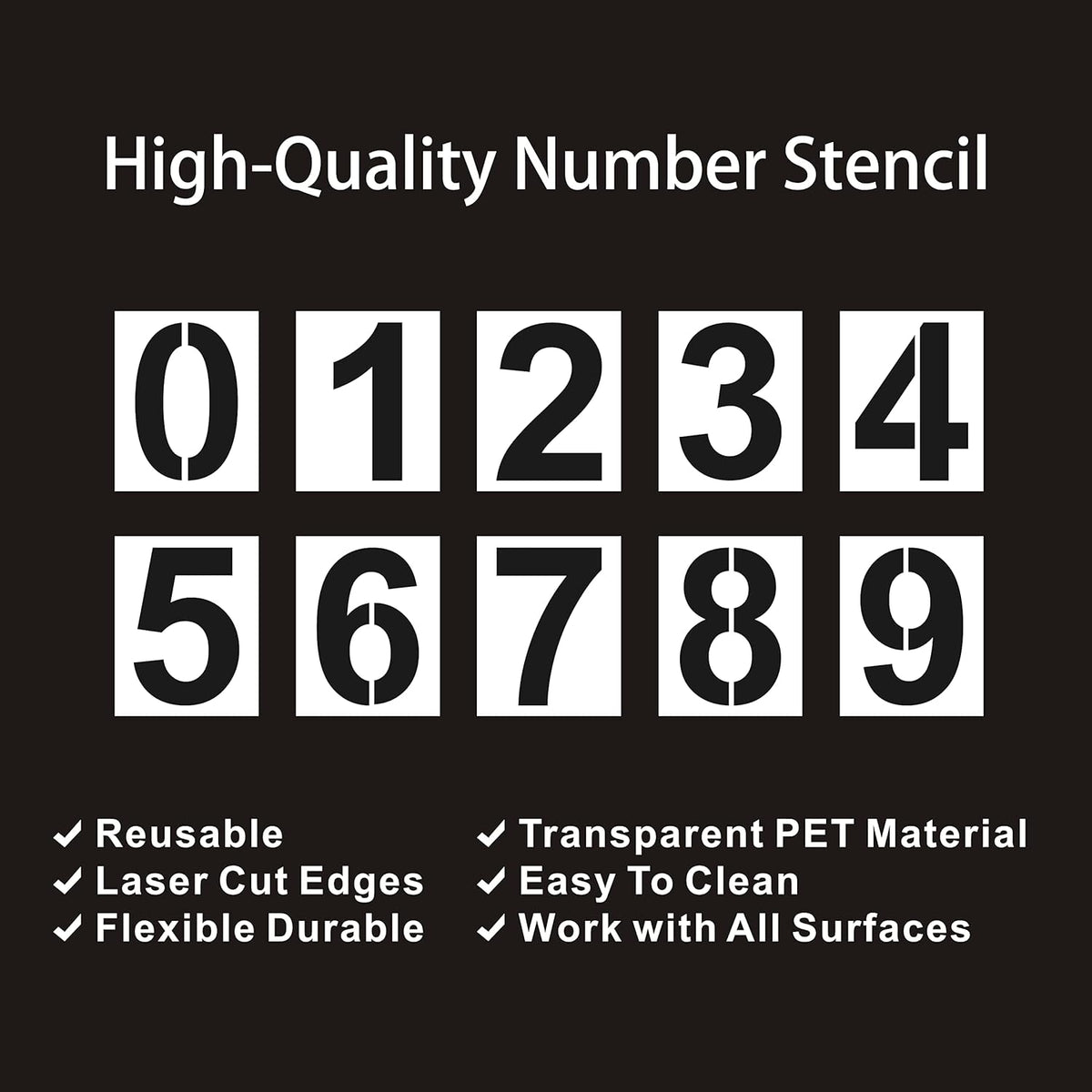 8 Inch Number Stencils Plastic Number Stencils Reusable Digital ...