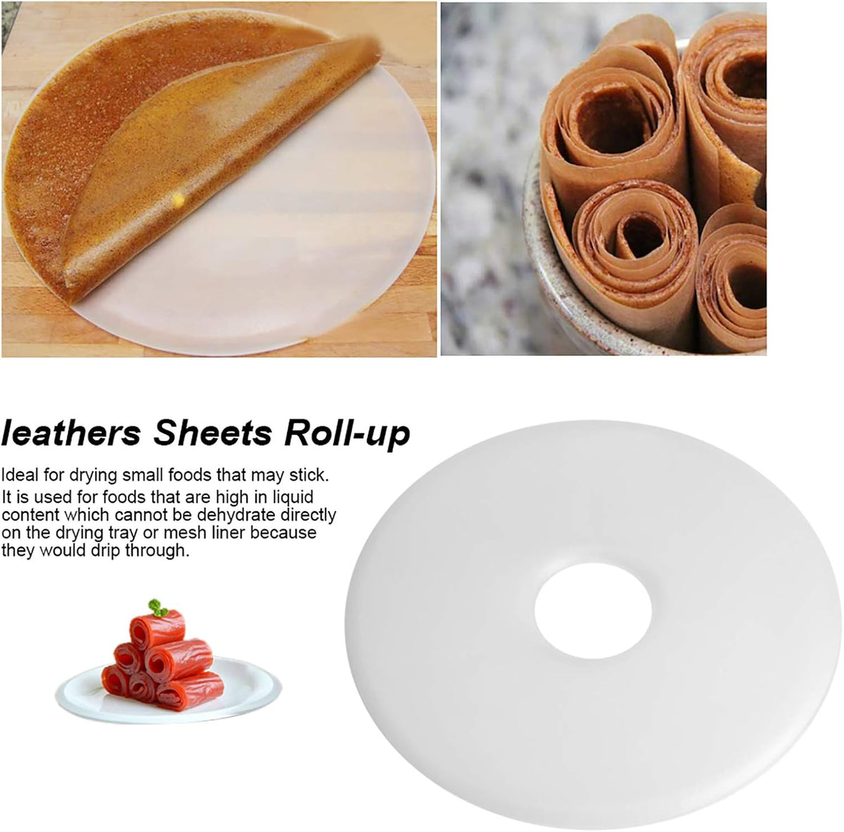 Dehydrator Fruit Roll Up Sheet, Round Fruit Dehydrator Tray Reusable ...