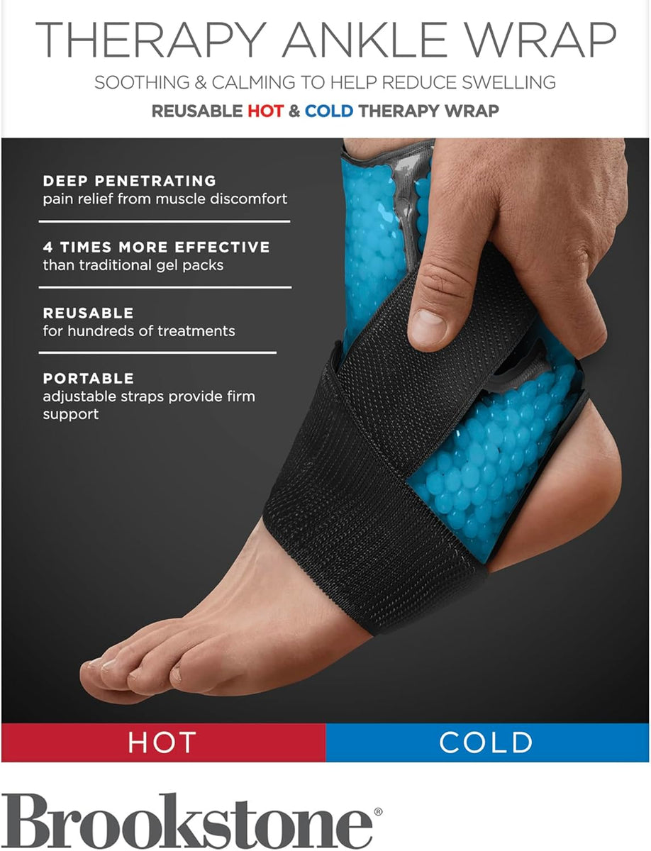 Brookstone Therapy Ankle Wrap with Fast-Acting Silica Gel Beads ...