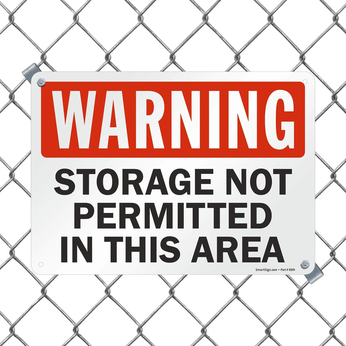 SmartSign "Warning - Storage Not Permitted In This Area" Sign | 10" x ...