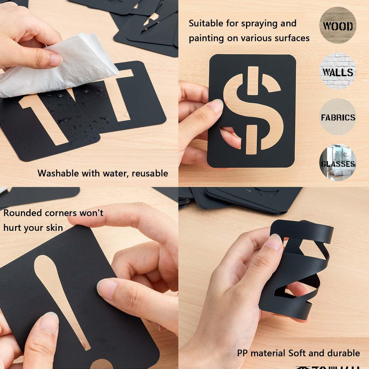 42 Pieces Letter Stencils 3.5 Inch,Spray Paint Stencil,Reusable ...
