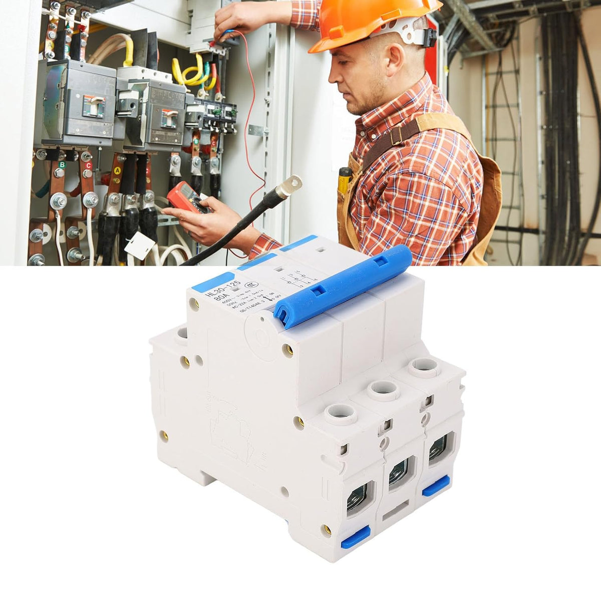 3 Pole 80A Miniature Circuit Breaker Disconnecting Switch PC Flame ...