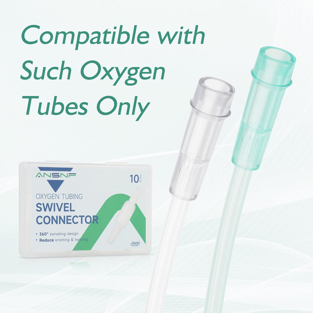 Oxygen Tubing Connector, 360° Rotation Cannula Connector Oxygen ...