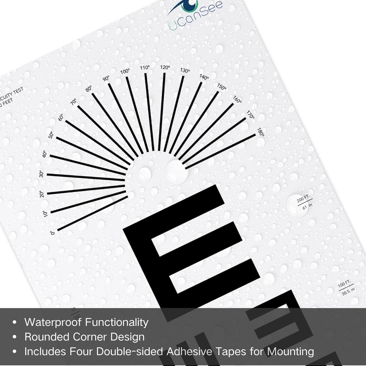 E Eye Chart Visual Acuity Chart for Eye Exams 10 Feet (9x14 Inches ...