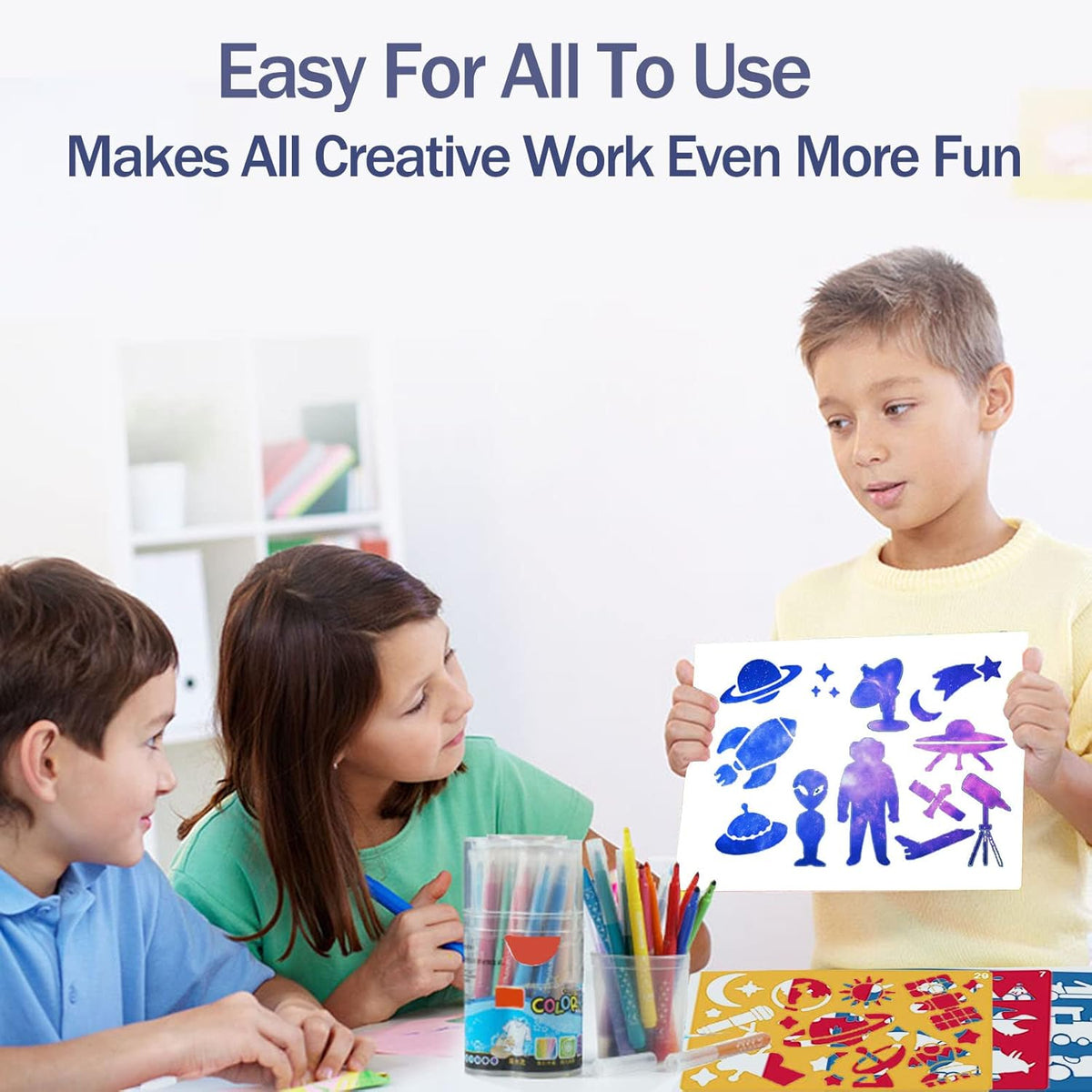 30 Pieces Drawing Stencils Set for Kids, Plastic Drawing Painting ...