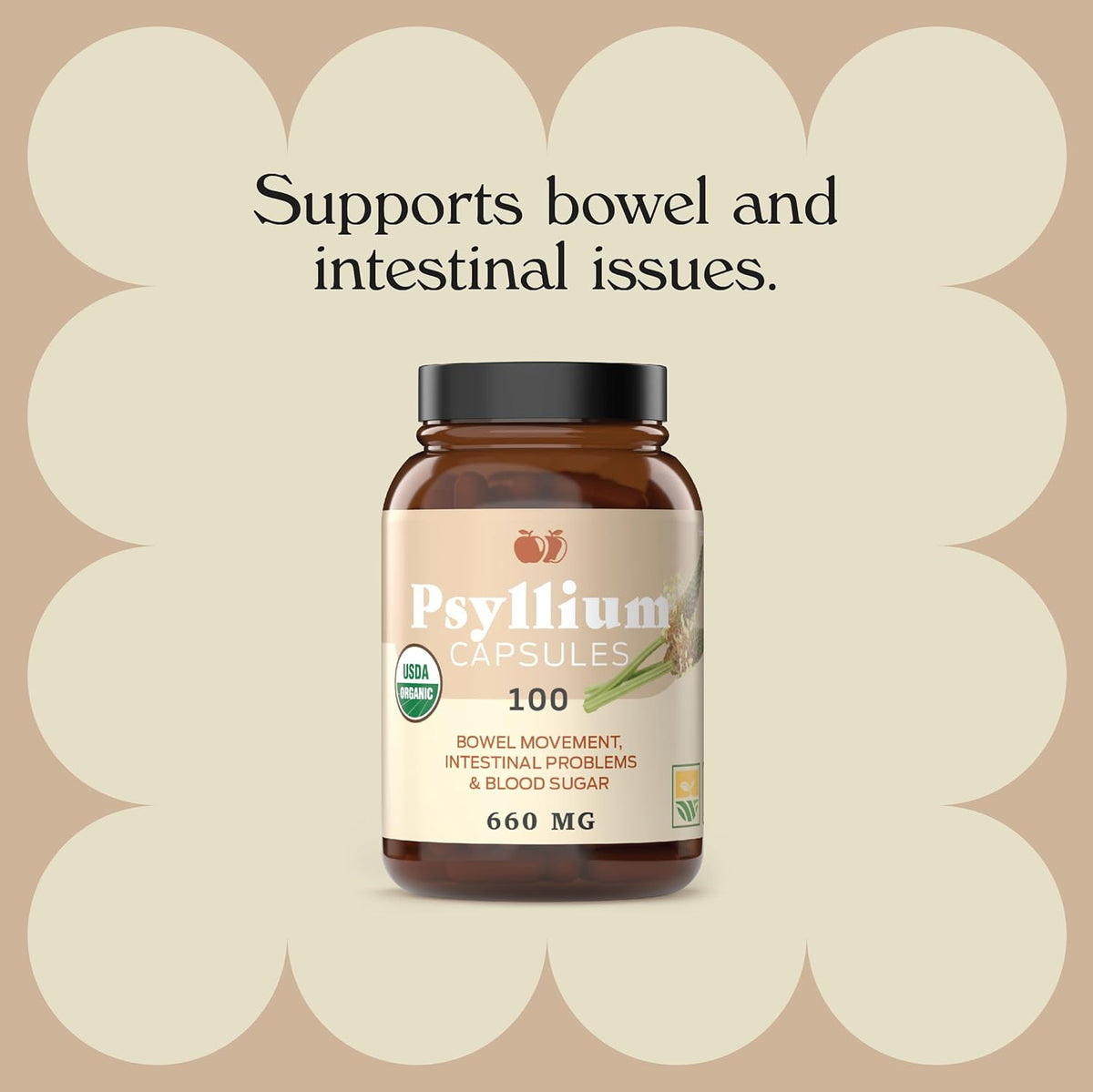 Pure Natural Whole Psyllium Husk Powder Capsules - 660mg Capsules 100 ...